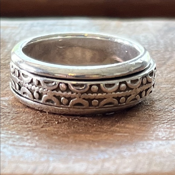 Jewelry | Sterling Silver Ring With Engraved Turning Band | Poshmark